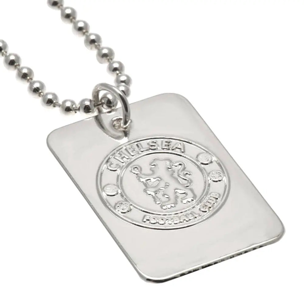 Chelsea FC Silver Plated Dog Tag & Chain – Football Gifts Online